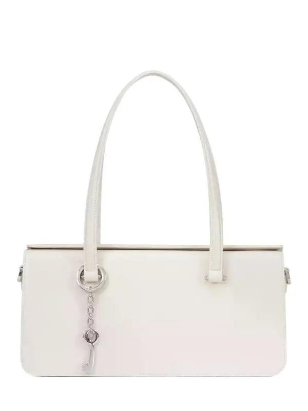 POTAMY Leather Shoulder Bag With Charm - Neutrals