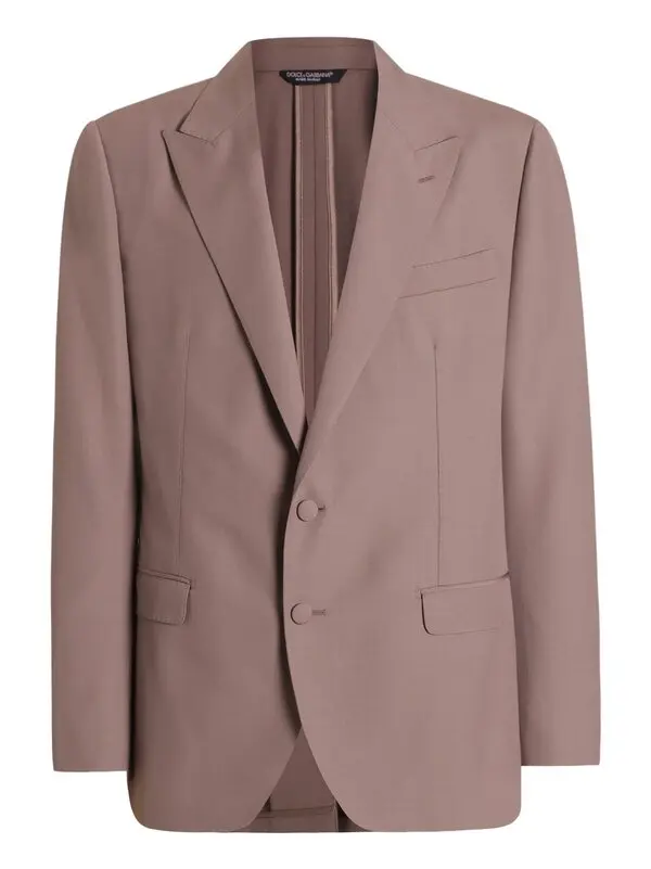 Dolce & Gabbana Single-breasted Wool Poplin Jacket - Brown