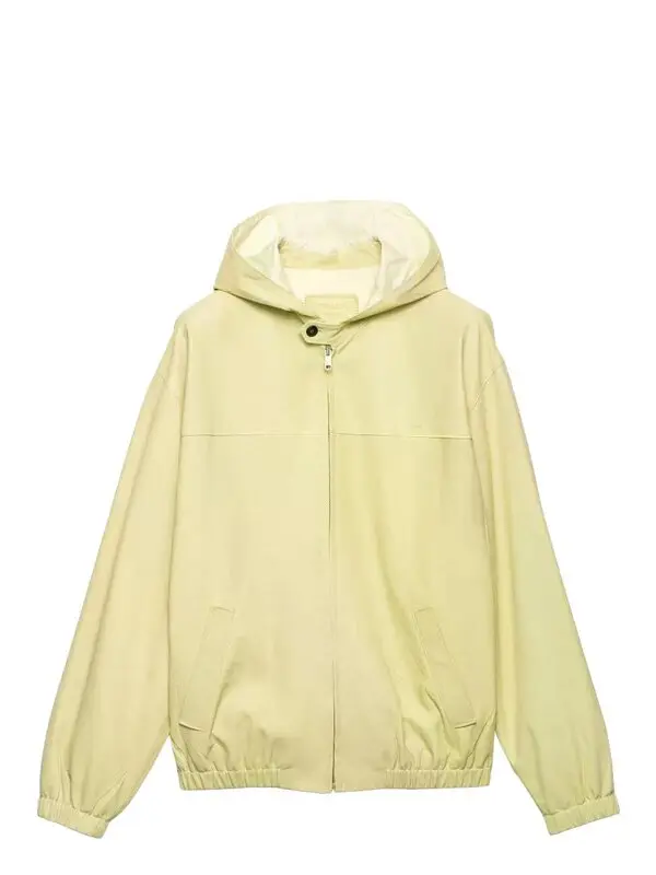 Prada Hooded Nappa Leather Jacket - Yellow