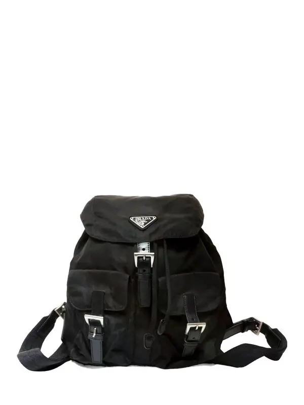 Prada 1990s-2010s Triangle-logo Backpack - Black