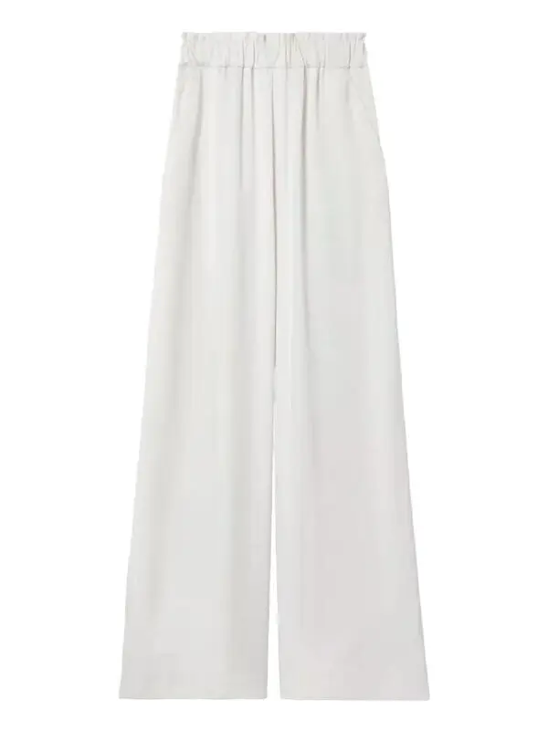 Claudie Pierlot Wide Leg Gathered Trousers - Neutrals