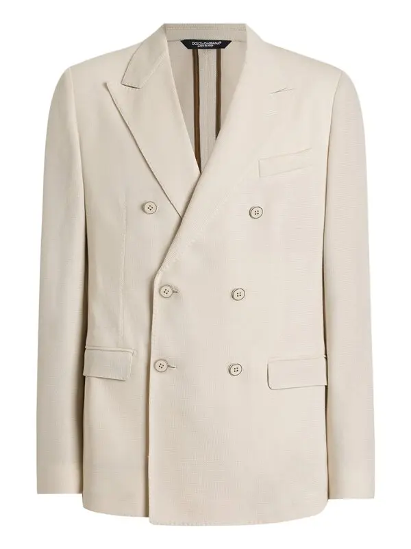 Dolce & Gabbana Double-breasted Cotton Jersey Jacket - White