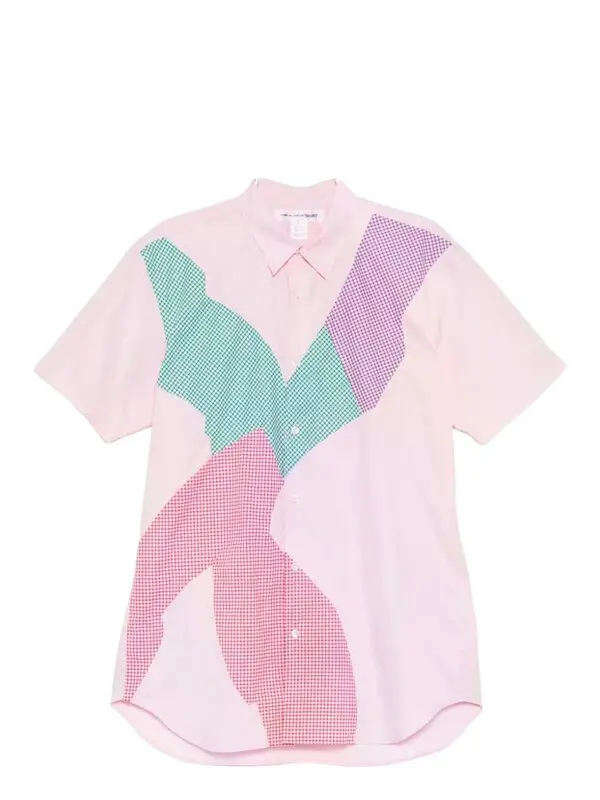 Comme Des Garçons Patchwork Short-sleeve Shirt - Pink
