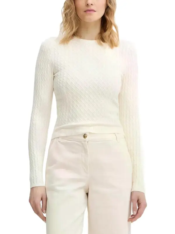 Guess Crew-neck Patterned Sweater - Neutrals