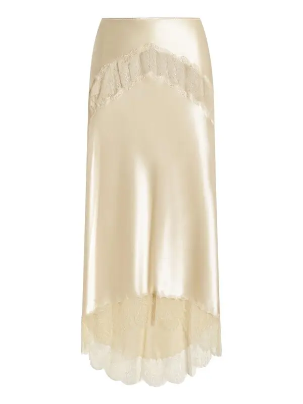 Dolce & Gabbana Silk Satin Skirt - Beige