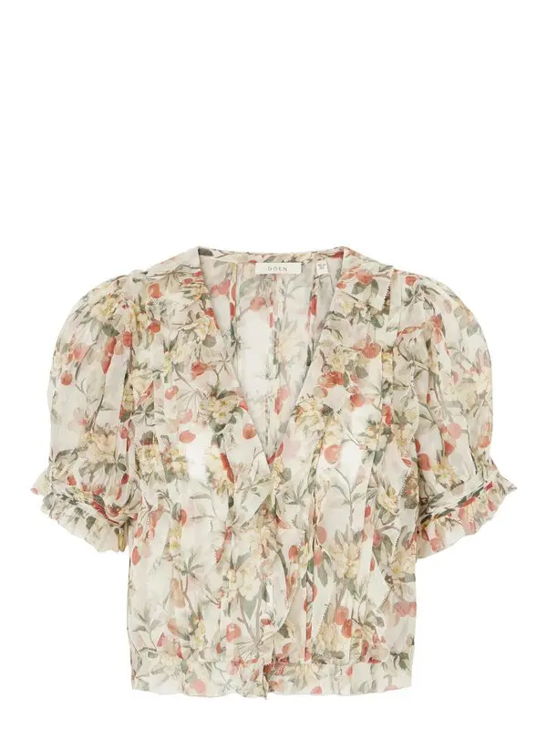 DÔEN Salona Floral-print Silk-georgette Blouse - Multi