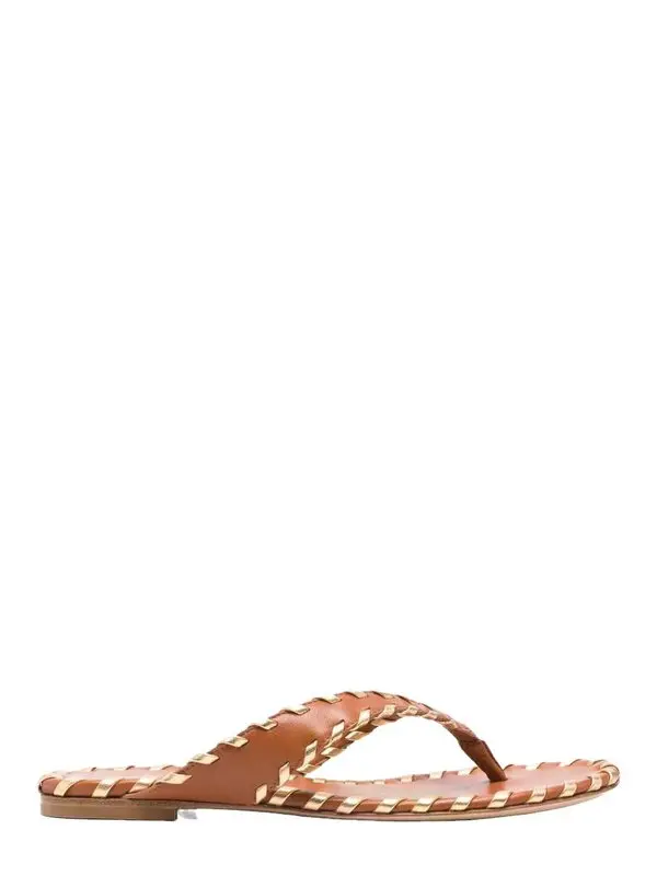 GIANVITO ROSSI Woven Leather Sandals - Brown