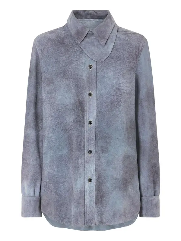 Bottega Veneta Suede Shirt - Blue