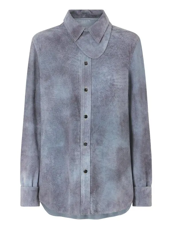 Bottega Veneta Suede Shirt - Blue