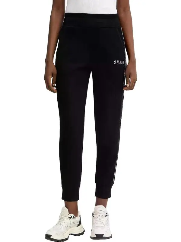 Guess Victoire Lace-detail Track Pants - Black