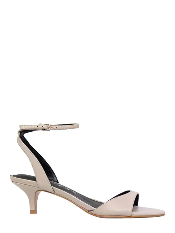 Guess Lerela Leather Heeled Sandals - Neutrals