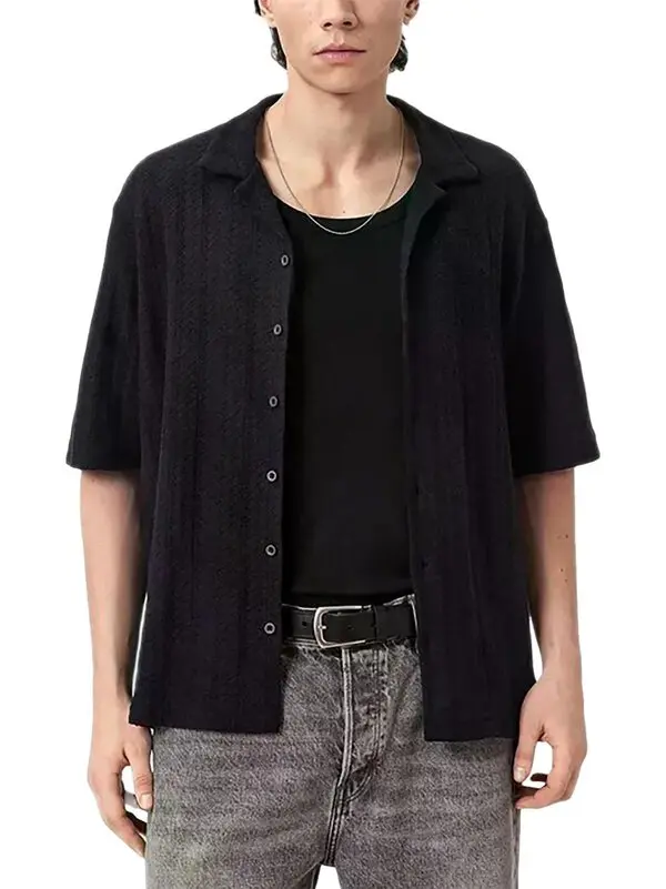 ALLSAINTS Short-sleeve Textured Shirt - Black