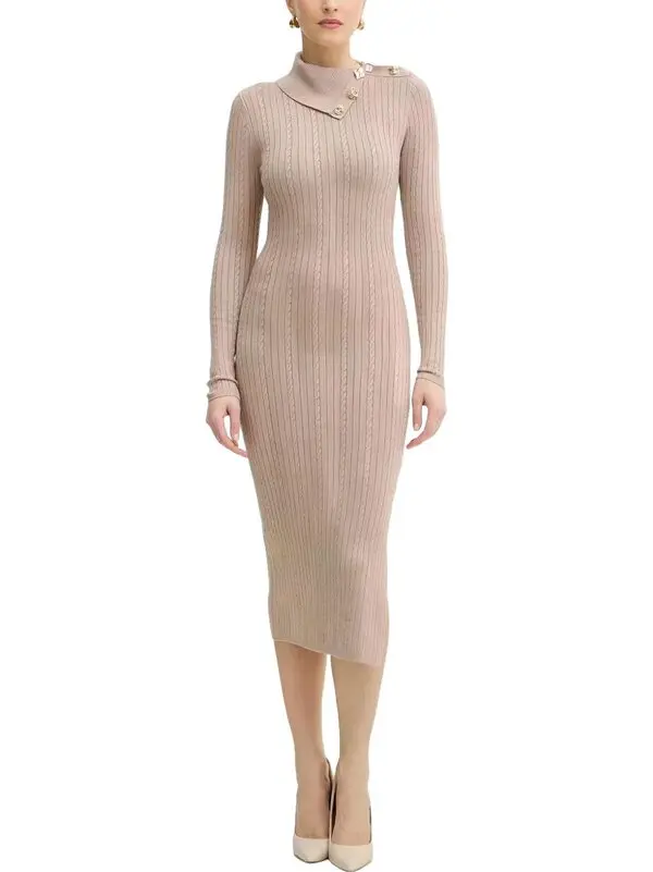 Guess Cable-knit Midi Dress - Neutrals