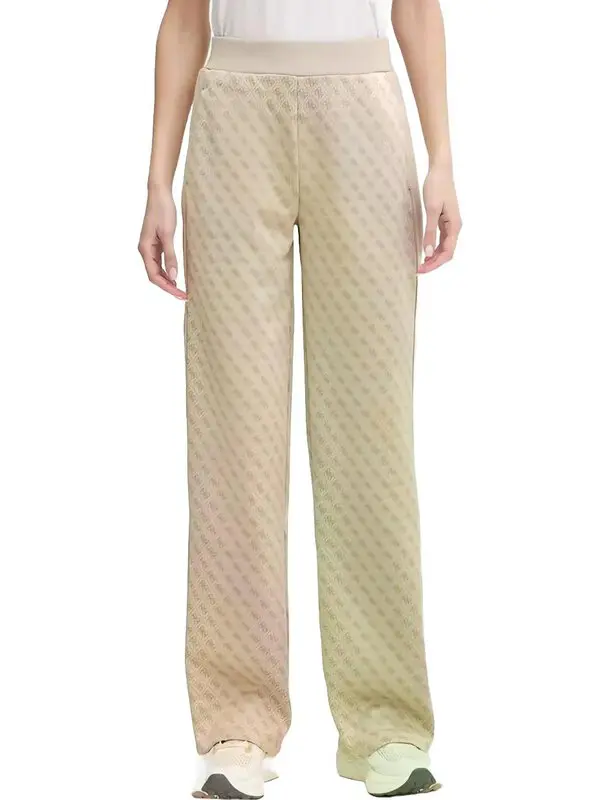 Guess Logo Patterned Trousers - Neutrals