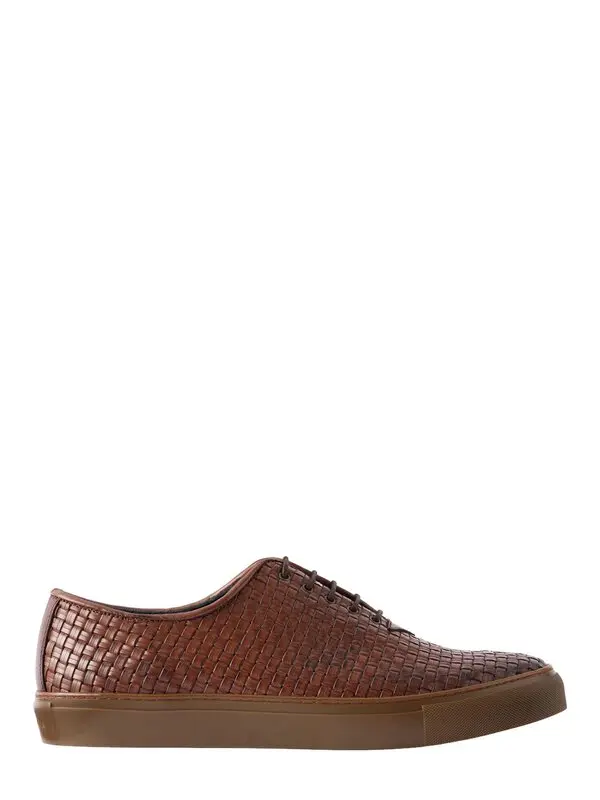Grenson Mie Woven Leather Sneakers - Brown