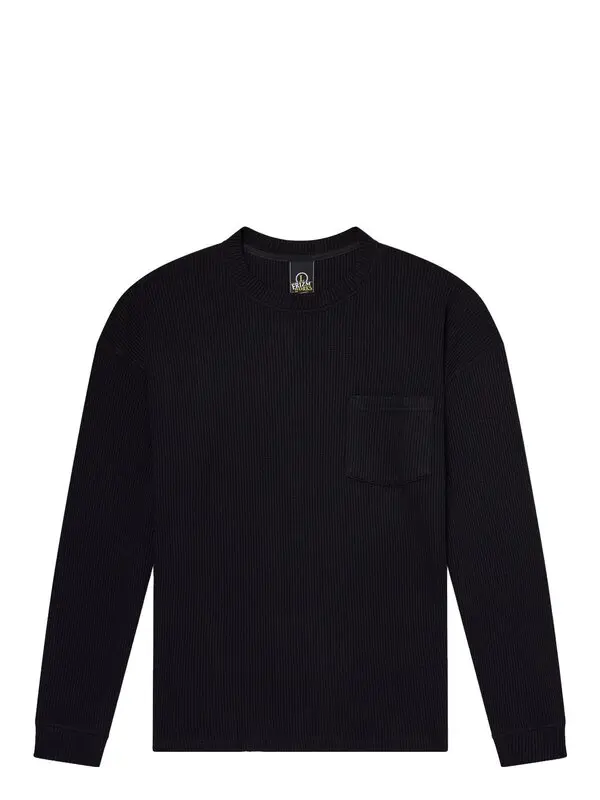 FRIZMWORKS Oversized Waffle-knit Cotton-blend T-shirt - Black