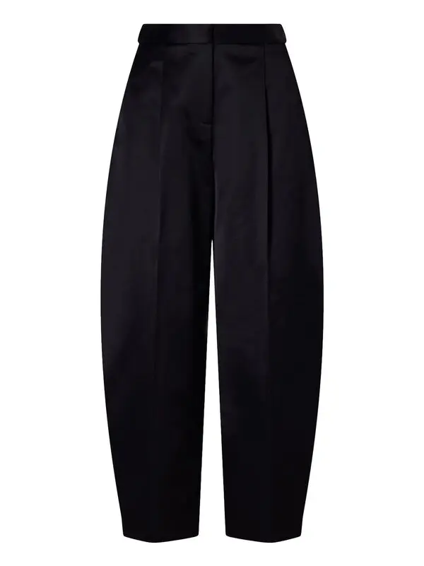 Alaïa Pleated Cotton-blend Tapered Pants - Black