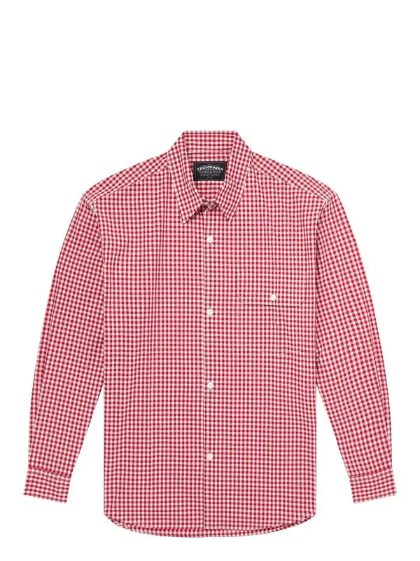 FRIZMWORKS Ease Gingham Cotton Shirt - Red
