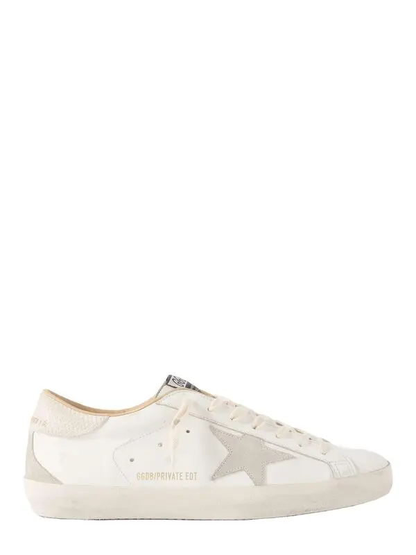 GOLDEN GOOSE Super-star Distressed Leather Sneakers - White