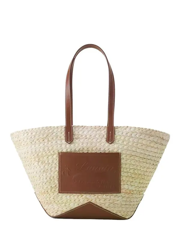 LANVIN Logo-lettering Tote Bag - Neutrals