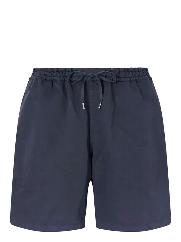 A KIND OF GUISE Volta Straight-leg Cotton And Linen-blend Drawstring Shorts - Blue