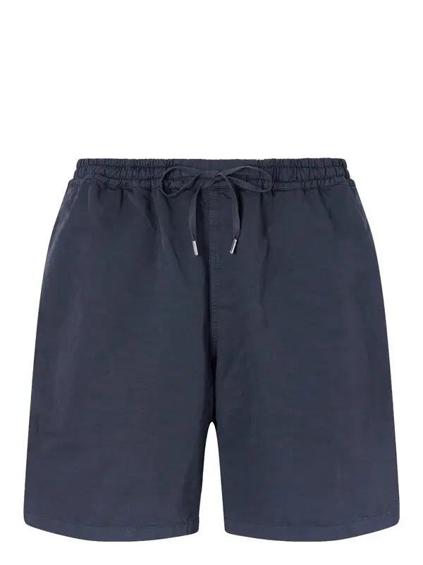 A KIND OF GUISE Volta Straight-leg Cotton And Linen-blend Drawstring Shorts - Blue