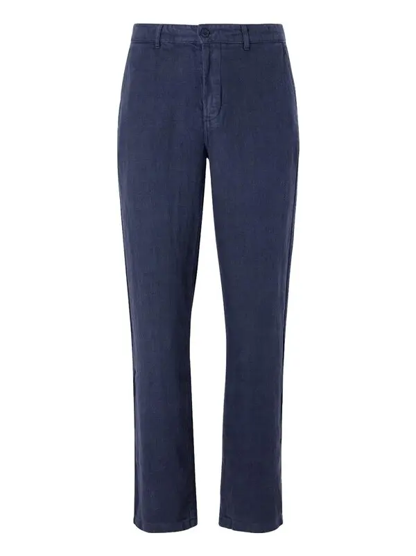 3sixteen Straight-leg Linen Trousers - Blue