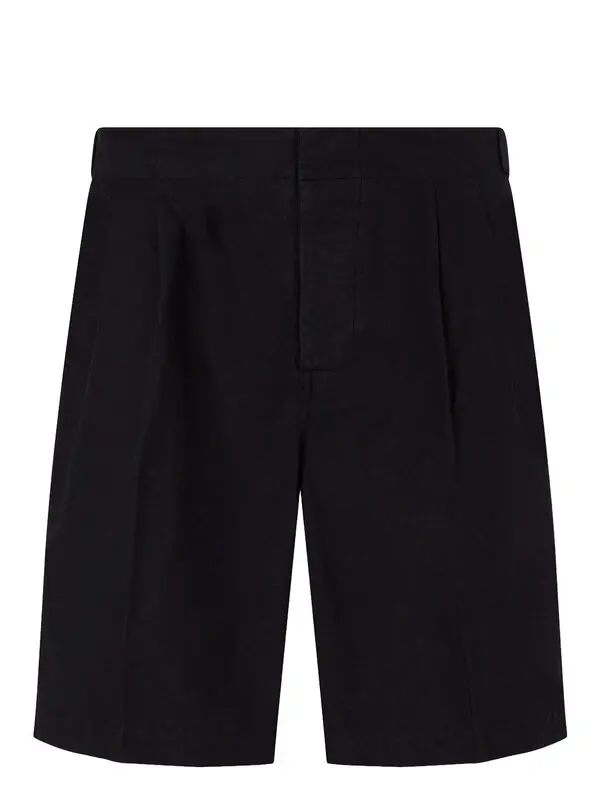 3sixteen Safari Straight-leg Cotton-poplin Shorts - Black