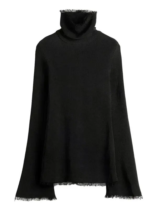 TOTEME Frayed-edge Slim Top - Black