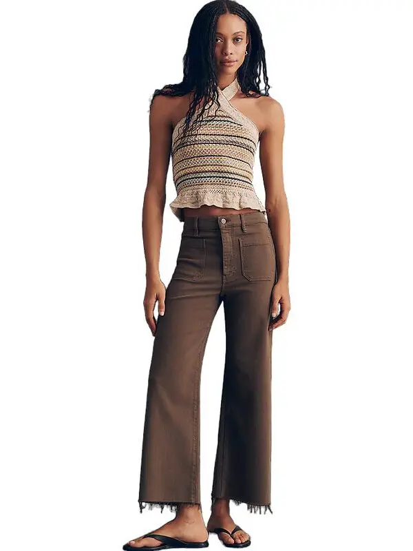 FRAME Anchor Pant High-rise Wide-leg Jeans - Sagebrush