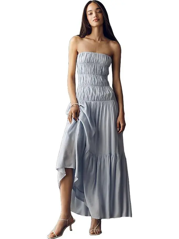 NIA Rocio Strapless Dop-waist Maxi Dress - Air