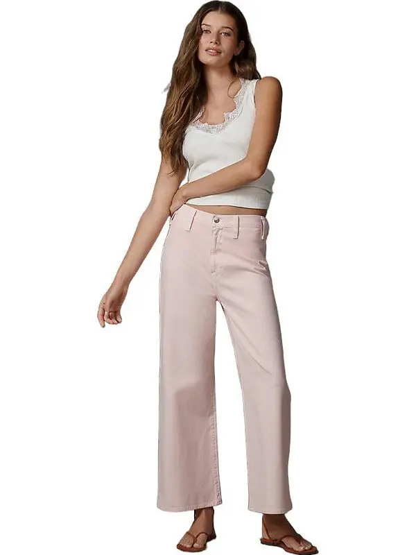 Edwin Iris Palazzo High-rise Crop Wide Leg Jeans - Rose