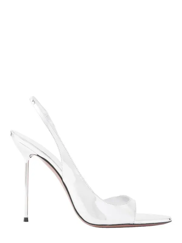 Paris Texas Lidia 95 Mirrored-leather Slingback Sandals - Silver