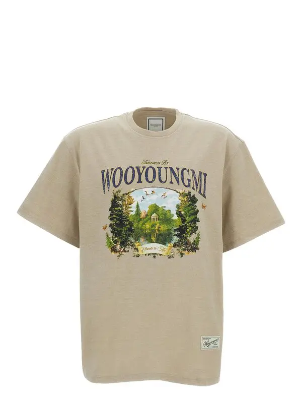 WOOYOUNGMI Maglietta A Maniche Corte Con Stampa - Beige