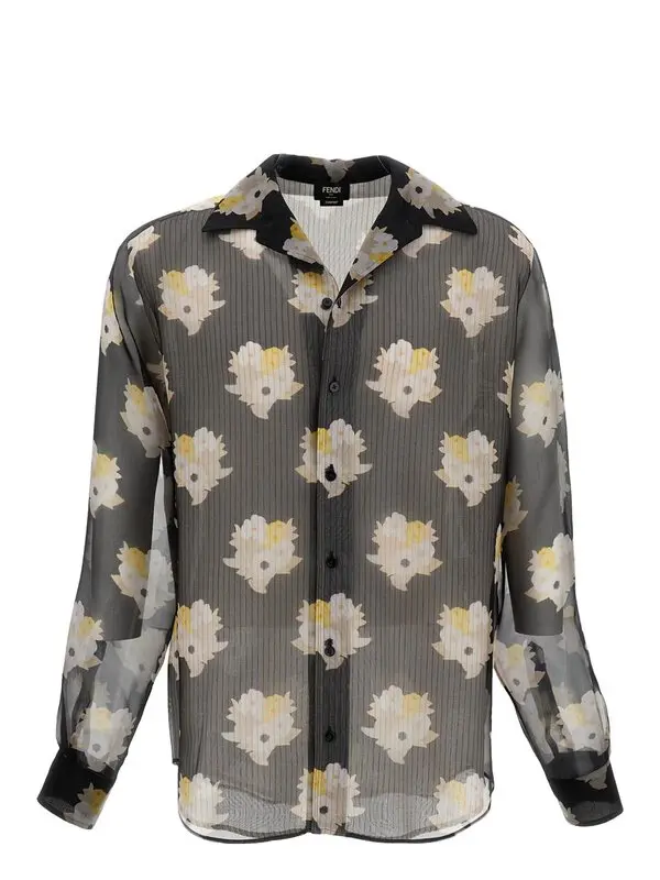 Fendi Double-layer Patterned Shirt - Black