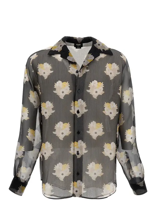 Fendi Camicia A Doppio Strato Fantasia - Black