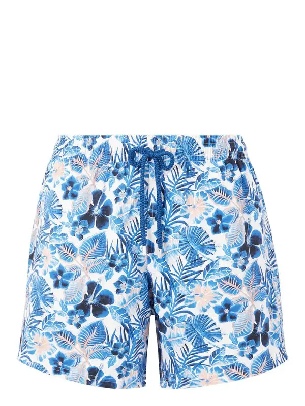 Vilebrequin Moorise Straight-leg Mid-length Printed Recycled Swim Shorts - Blue