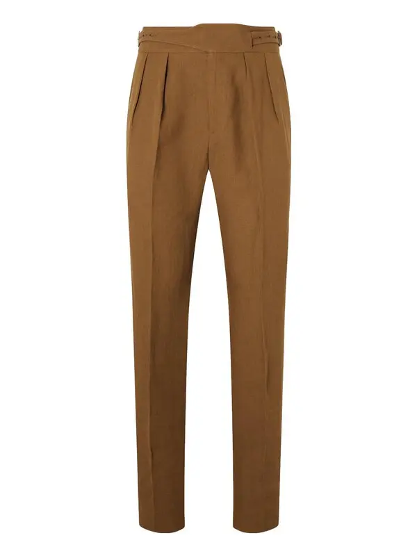 Rubinacci Manny Straight-leg Pleated Trousers - Brown