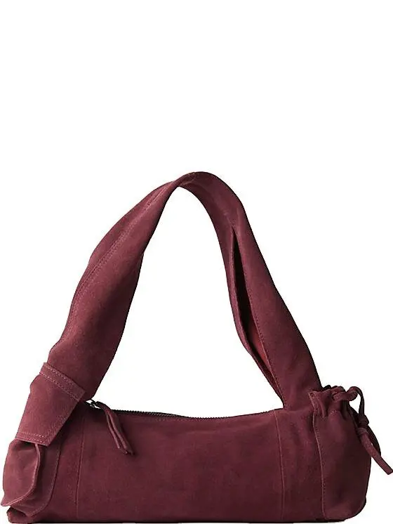 Free People Soto East West Suede Shoulder Bag - Plum