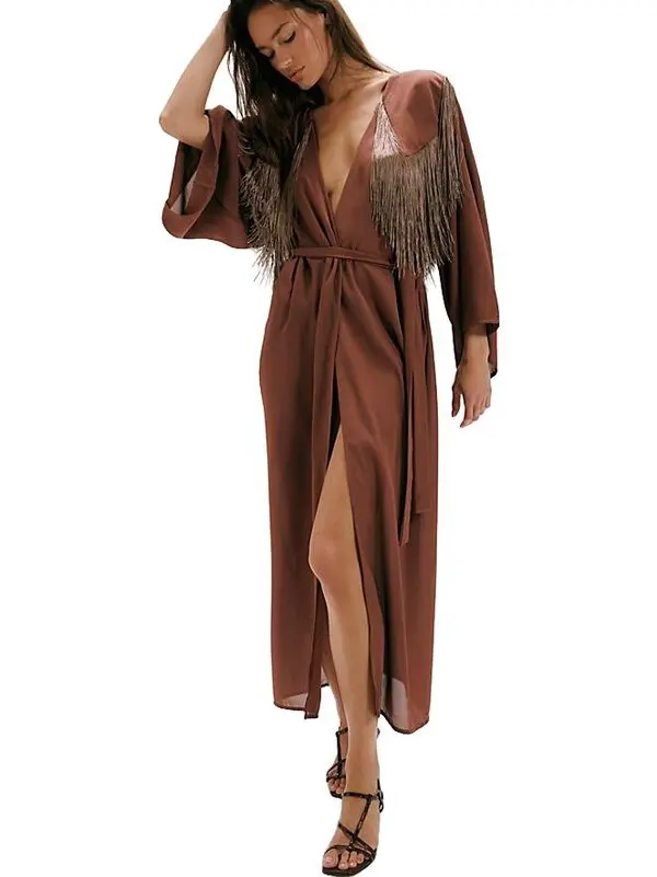 UNDERSTATED LEATHER Canyon Fringe Duster - Brown