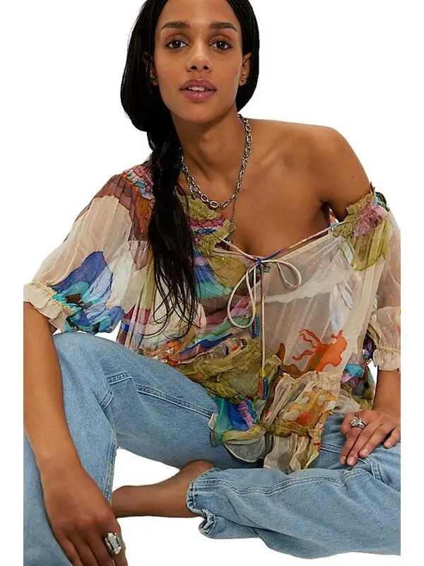 MES DEMOISELLES Malba Short Sleeve Blouse - Multicolor