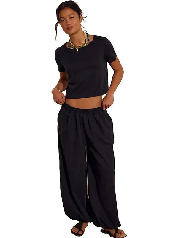 Free People Cotton-jersey Pant Set - Black