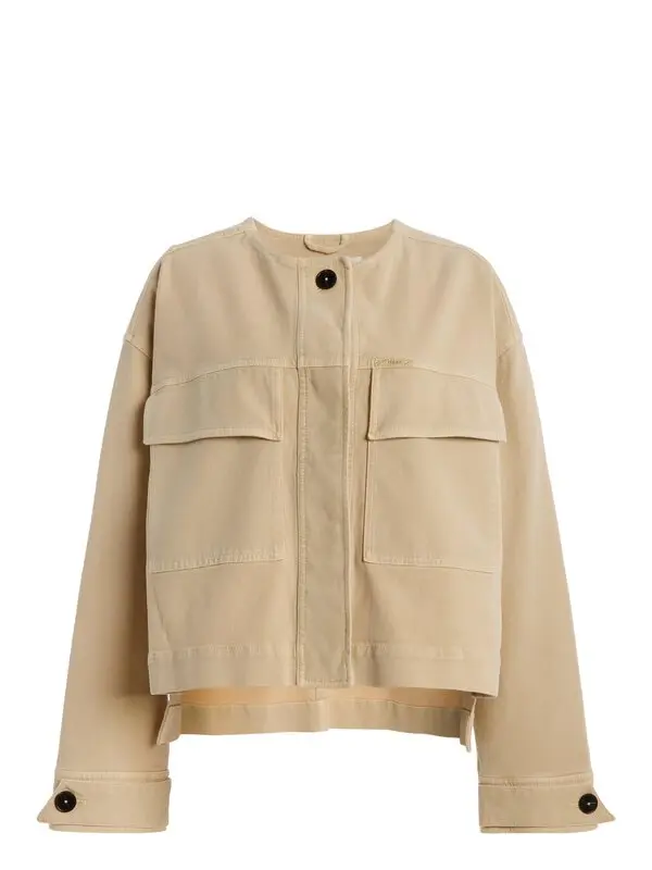 Closed Cropped Utility Jacket - Neutral