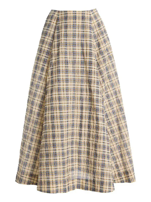 Bernadette Kennedy Cotton-blend Checked Midi Skirt - Multi