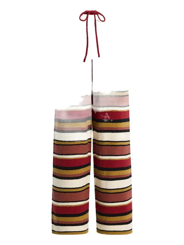 ZULU & ZEPHYR Striped Cotton-linen Knit Pants - Multi