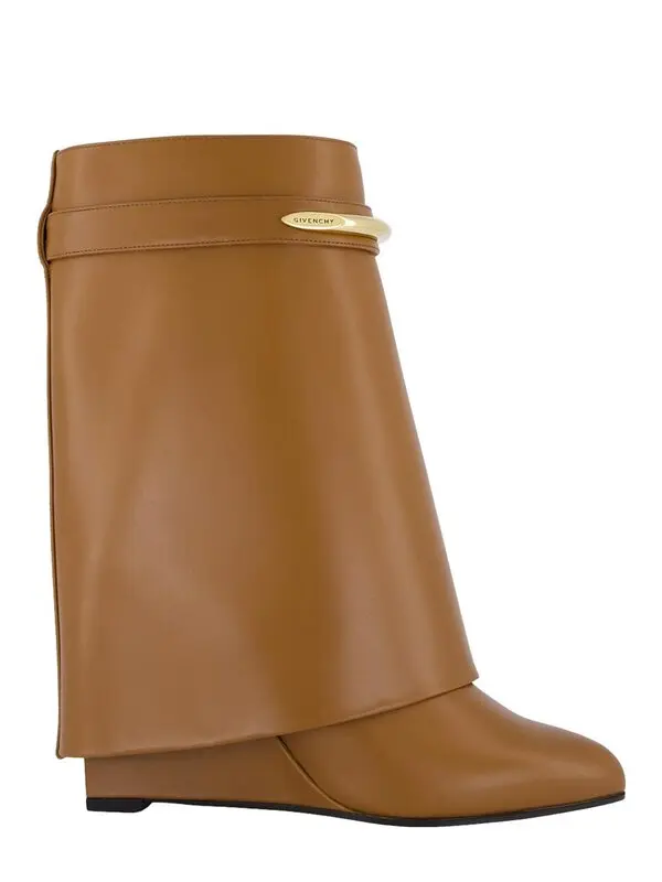 Givenchy Shark Ankle Boots In Leather - Brown