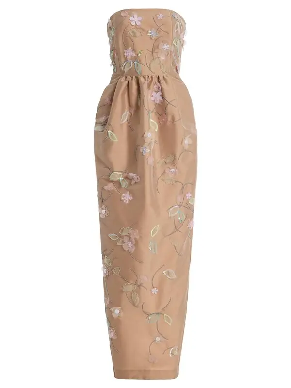 Bernadette Embroidered Taffeta Maxi Dress - Multi