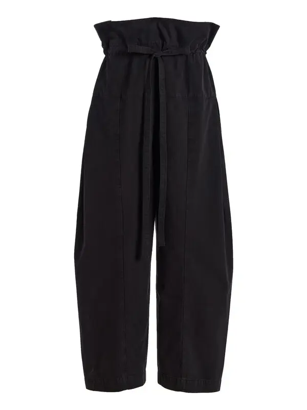 Matteau Fisherman Cotton Drawcord Wide Leg Pants - Black