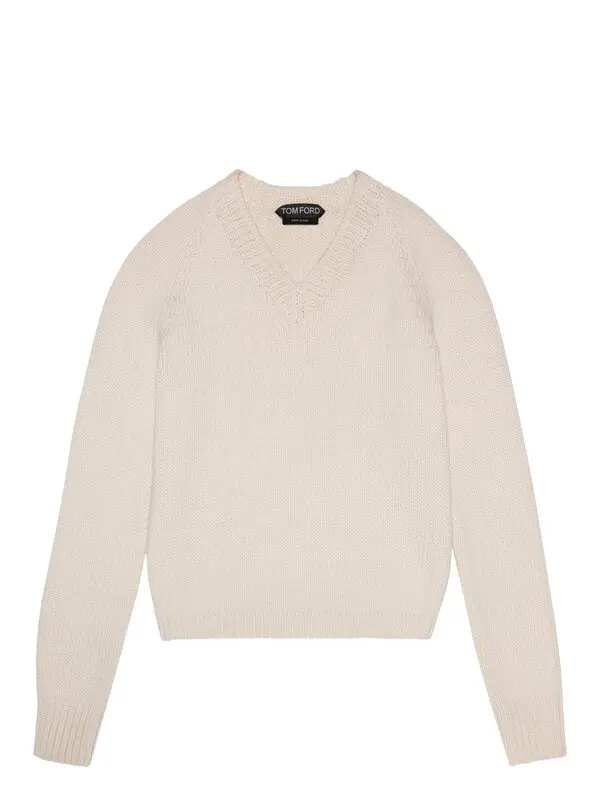 TOM FORD Knitted Cashmere-blend Sweater - Ivory