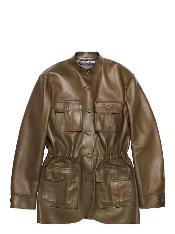 TOM FORD Lambskin Safari Jacket - Dark Green